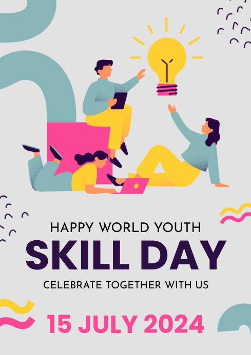 Copy of Decorative Illustrative World Youth Skill Day | PosterMyWall