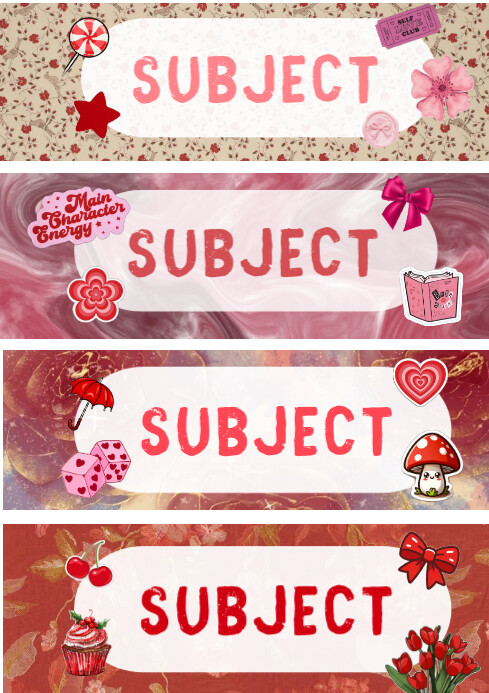 Decorative Subject Binder Labels Template | PosterMyWall