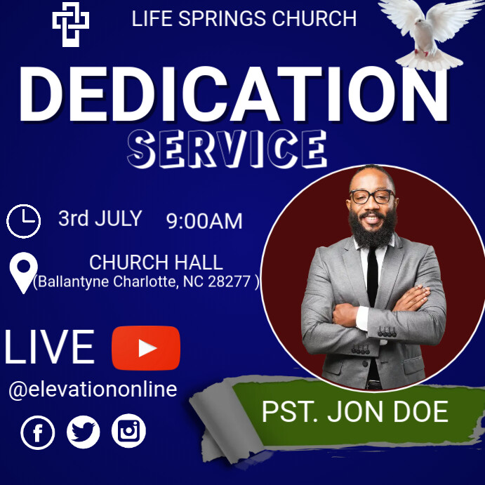 DEDICATION SERVICE (3) Template | PosterMyWall