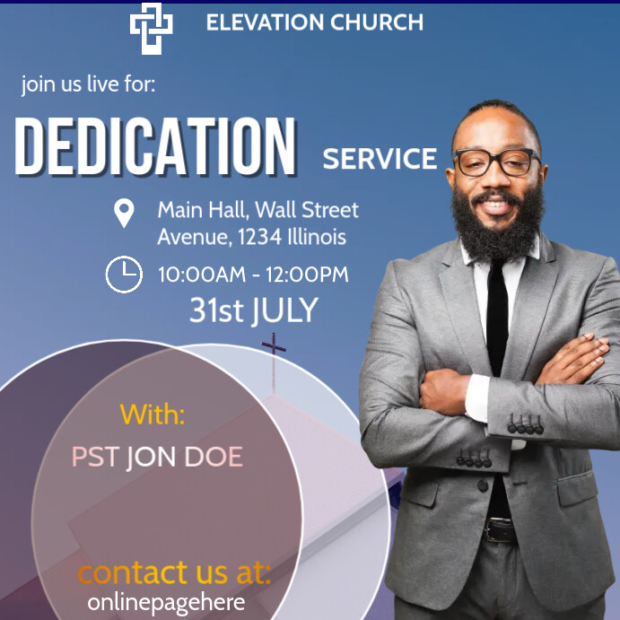 DEDICATION SERVICE (8) Template | PosterMyWall