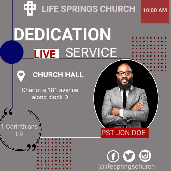 Plantilla de Servicio de Dedicación de | PosterMyWall