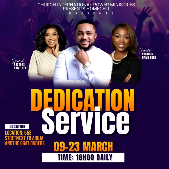 dedication service Template | PosterMyWall
