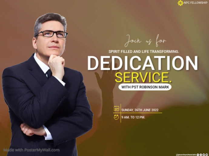 Dedication service poster Template | PosterMyWall
