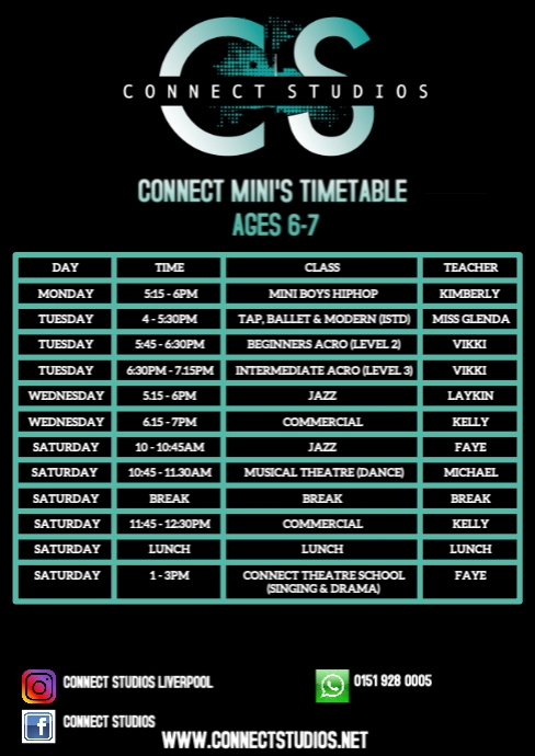 MINI'S TIMETABLE | PosterMyWall