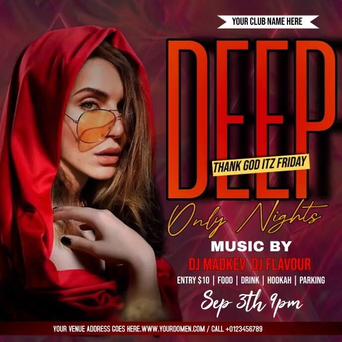 Plantilla de Deep only nights | PosterMyWall