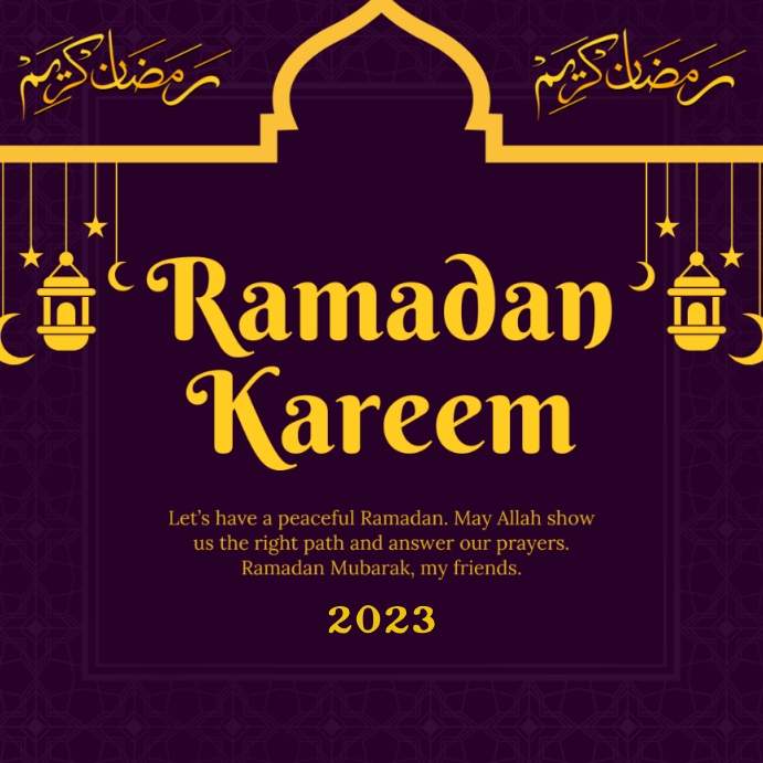 Plantilla de Deep Purple Simple Ramadan Kareem Instagram P | PosterMyWall
