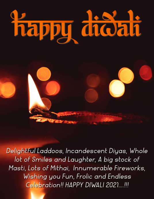 Deepavali wishes greeting card template | PosterMyWall
