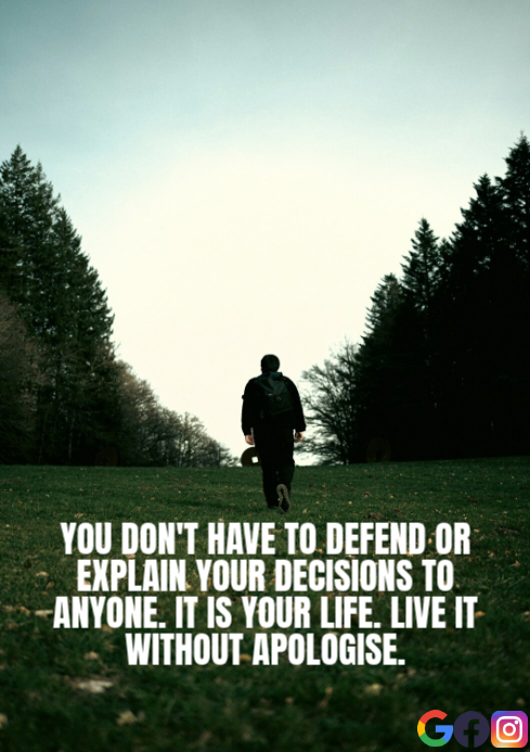 DEFEND AND APOLOGISE QUOTE TEMPLATE | PosterMyWall