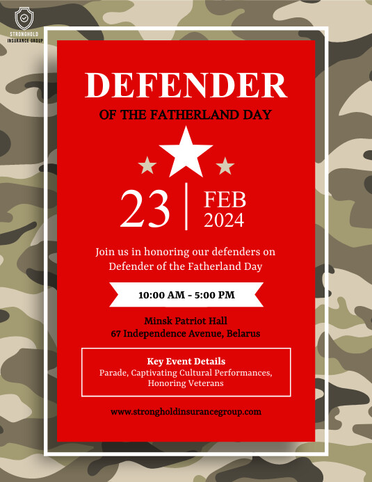 Defender of the Fatherland Day Design Template | PosterMyWall