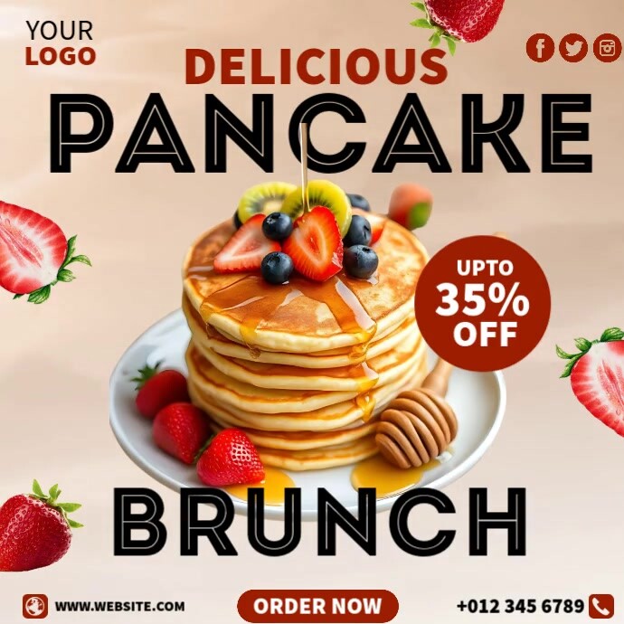 Copy of Delecios Pancake Brunch Ads | PosterMyWall