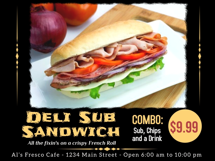 Copy of Deli Sub Sandwich | PosterMyWall