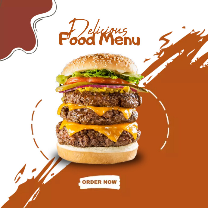 Delicios Food Menu Burger Ins Post Template | PosterMyWall
