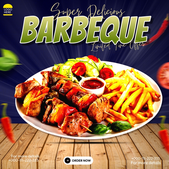 Delicious Barbecue Menu Template | PosterMyWall