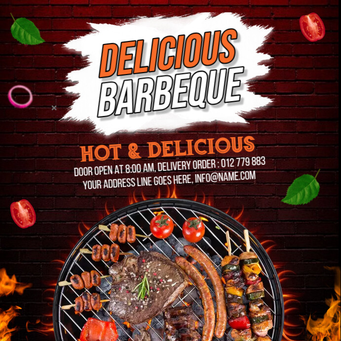 Delicious Barbeque Menu Template | PosterMyWall