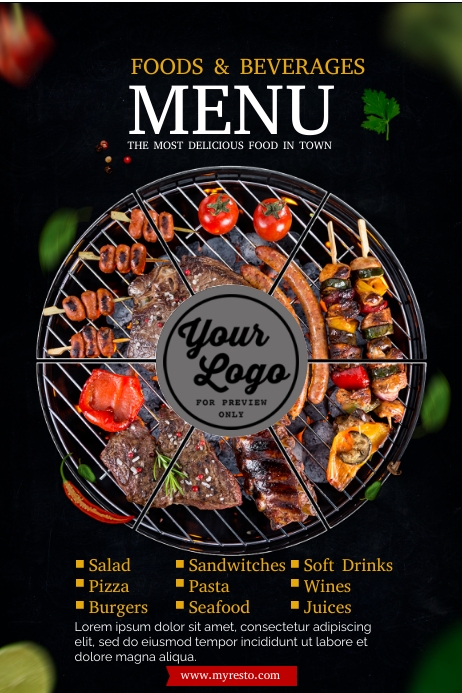 Delicious Barbeque Menu Template | PosterMyWall