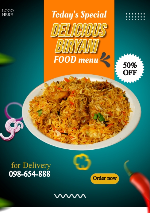 Delicious Biryani Ads Template | PosterMyWall