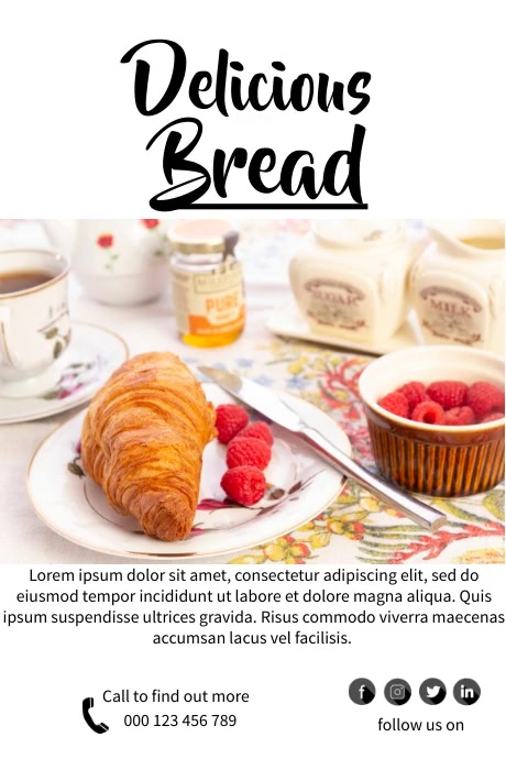 Delicious Bread Ads Template | PosterMyWall