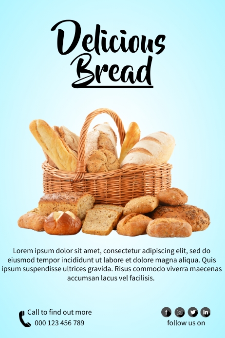 Delicious Bread Ads Template | PosterMyWall