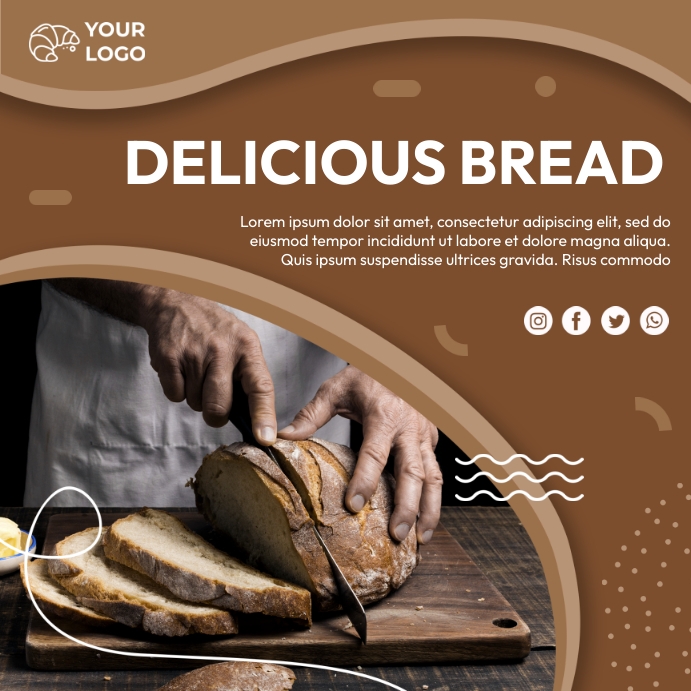 Delicious Bread Ads Template | PosterMyWall