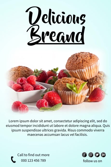 Delicious bread ads Template | PosterMyWall