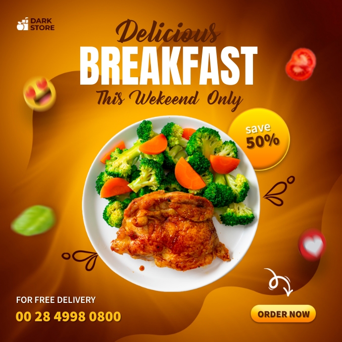 Delicious Breakfast Ads Template | PosterMyWall