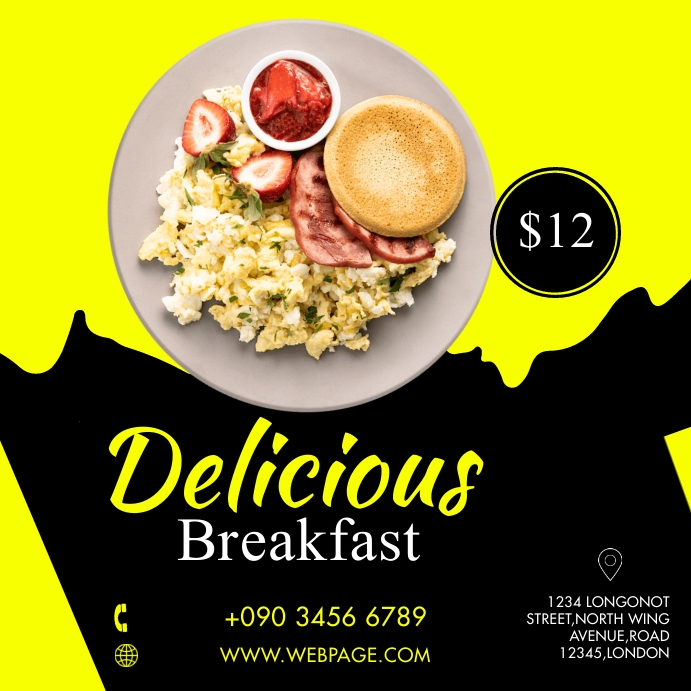 DELICIOUS BREAKFAST FLYER Template | PosterMyWall