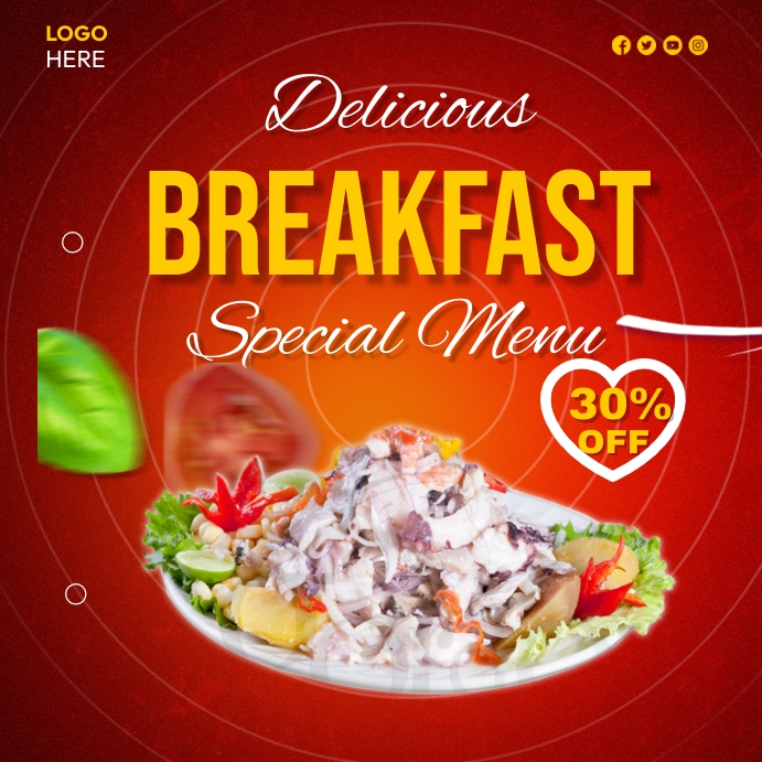 Delicious Breakfast Menu Template | PosterMyWall