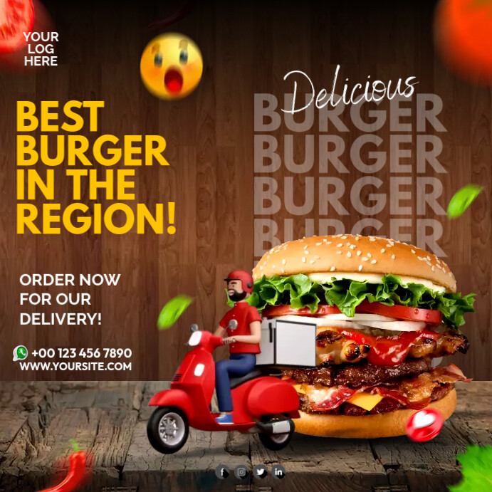 Delicious burber Template | PosterMyWall