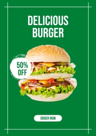 Delicious Burger Menu Template | PosterMyWall
