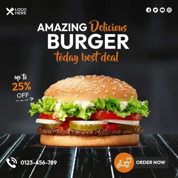 Iklan Burger Yang Lezat Templat | PosterMyWall