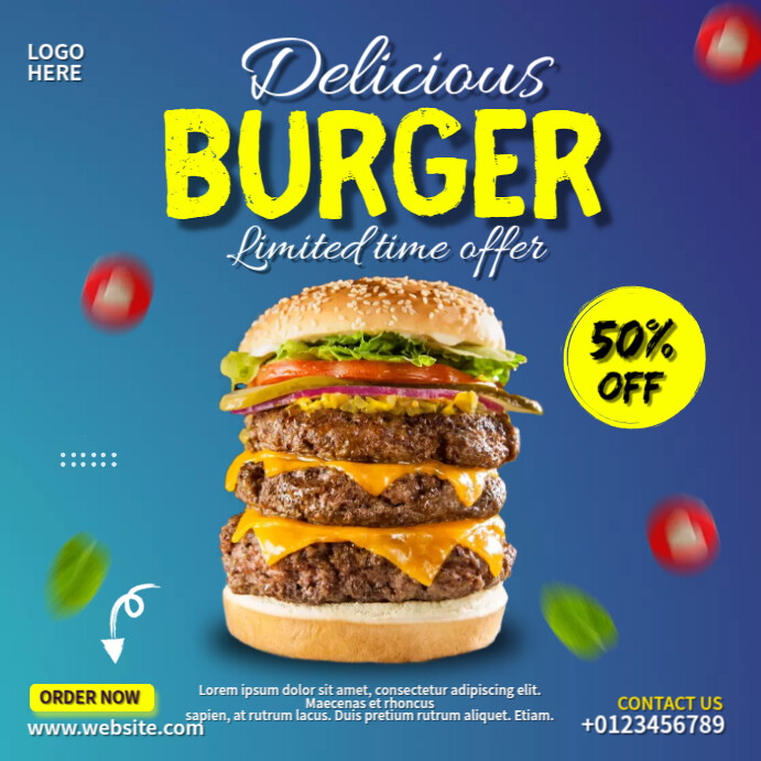 Delicious Burger Best Offer Template | PosterMyWall