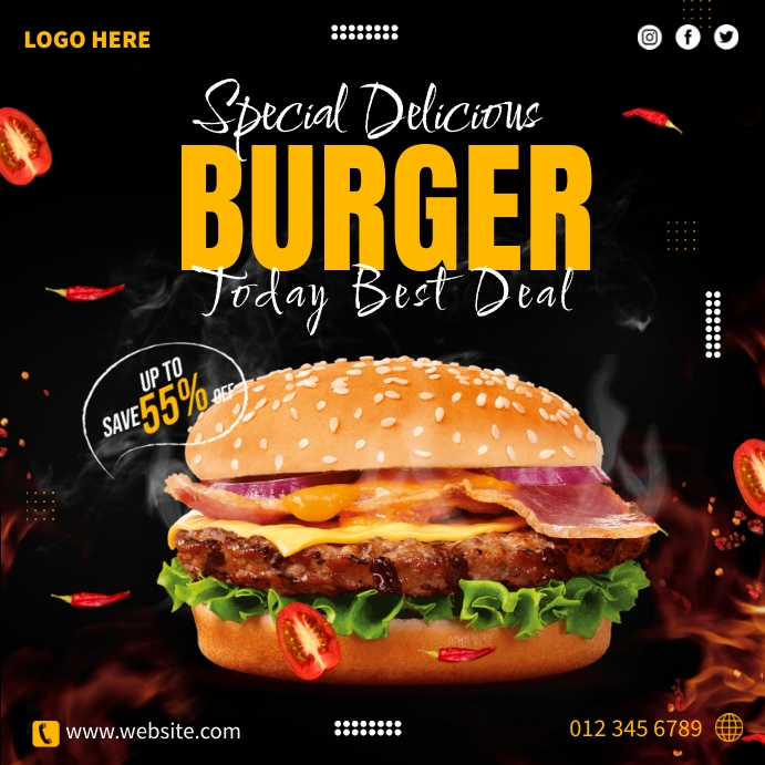 Delicious Burger Deals Template | PosterMyWall