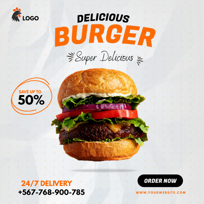 delicious burger Template | PosterMyWall