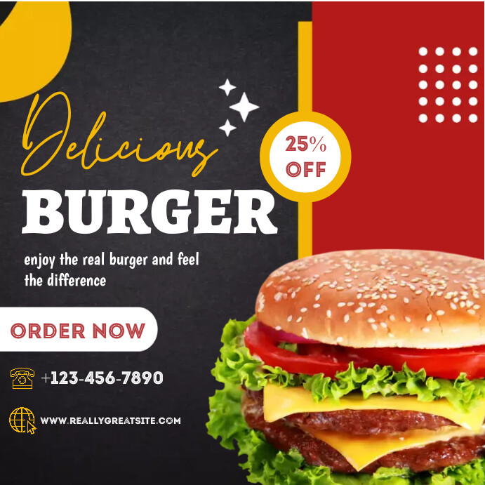 Delicious Burger Template | PosterMyWall