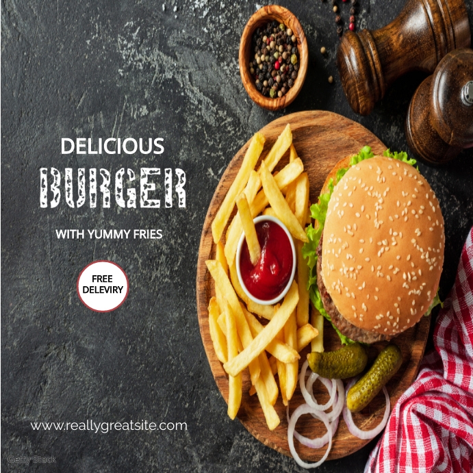 Delicious burger Template | PosterMyWall