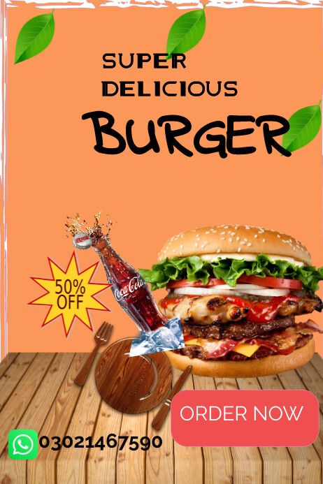 delicious burger Template | PosterMyWall