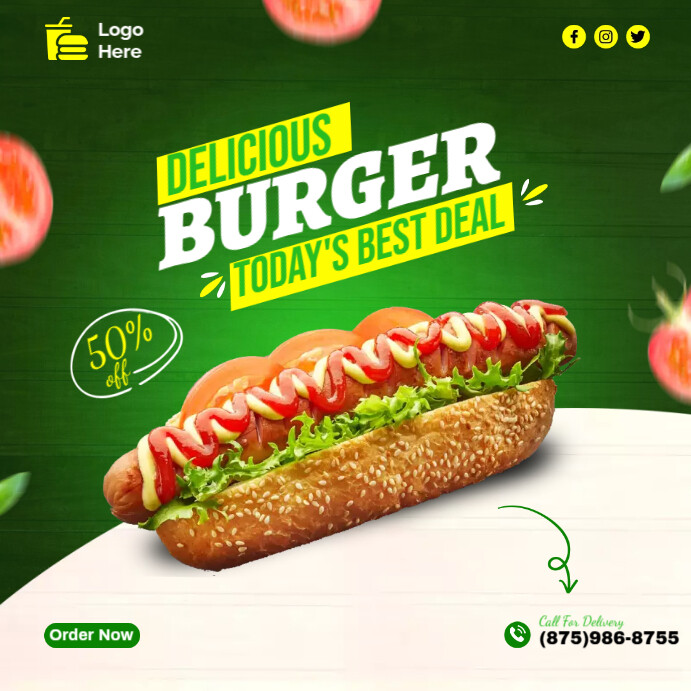 Delicious Burger Template | PosterMyWall