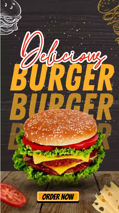 Delicious Burger Template | PosterMyWall