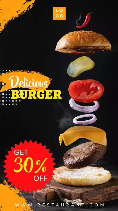 Delicious Burger Template | PosterMyWall