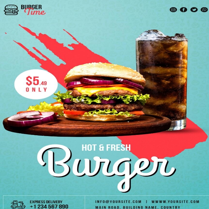 Delicious burger flyers Template | PosterMyWall