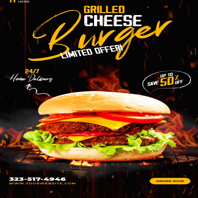 Delicious burger flyers Template | PosterMyWall