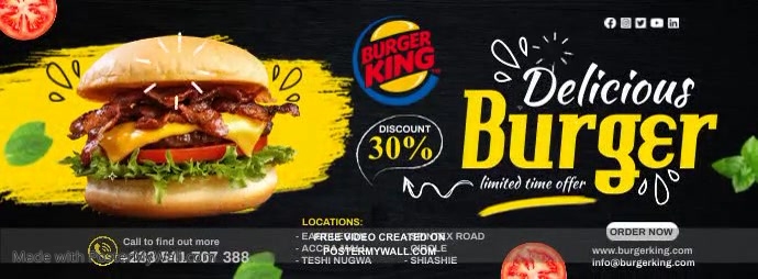 Delicious burger food facebook cover banner Template | PosterMyWall