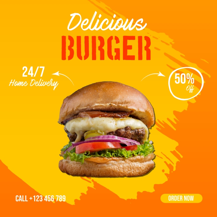 Delicious Burger Food Poster Template | PosterMyWall