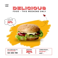 Delicious Food Burger Poster Template | PosterMyWall