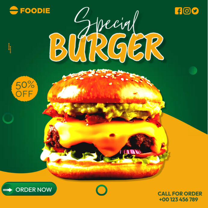 Delicious Burger Foods Template | PosterMyWall