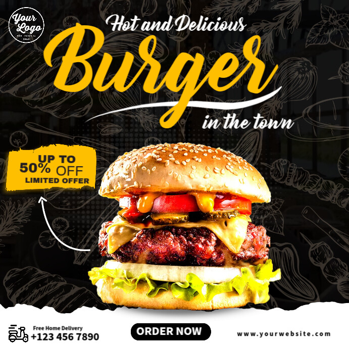 Delicious Burger Menu Template | PosterMyWall