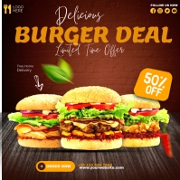 Delicious Burger Menu Template | PosterMyWall