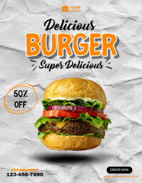 Delicious Burger Menu Template | PosterMyWall