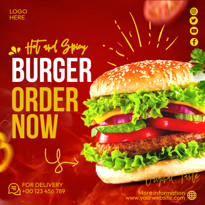Delicious Burger Menu Template | PosterMyWall