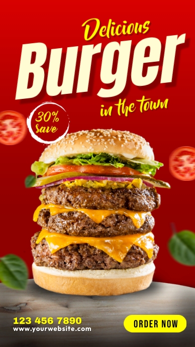 Delicious Burger Menu Template | PosterMyWall